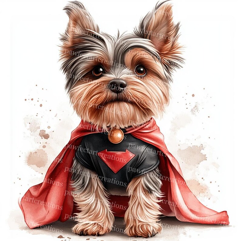 10 Cute Yorkie Clipart, Funny Yorkshire Terrier, Funny Dog, Printable ...