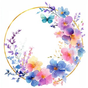 23 Spring Floral Frames Clipart, Spring Flower Borders,wildflower Frame ...