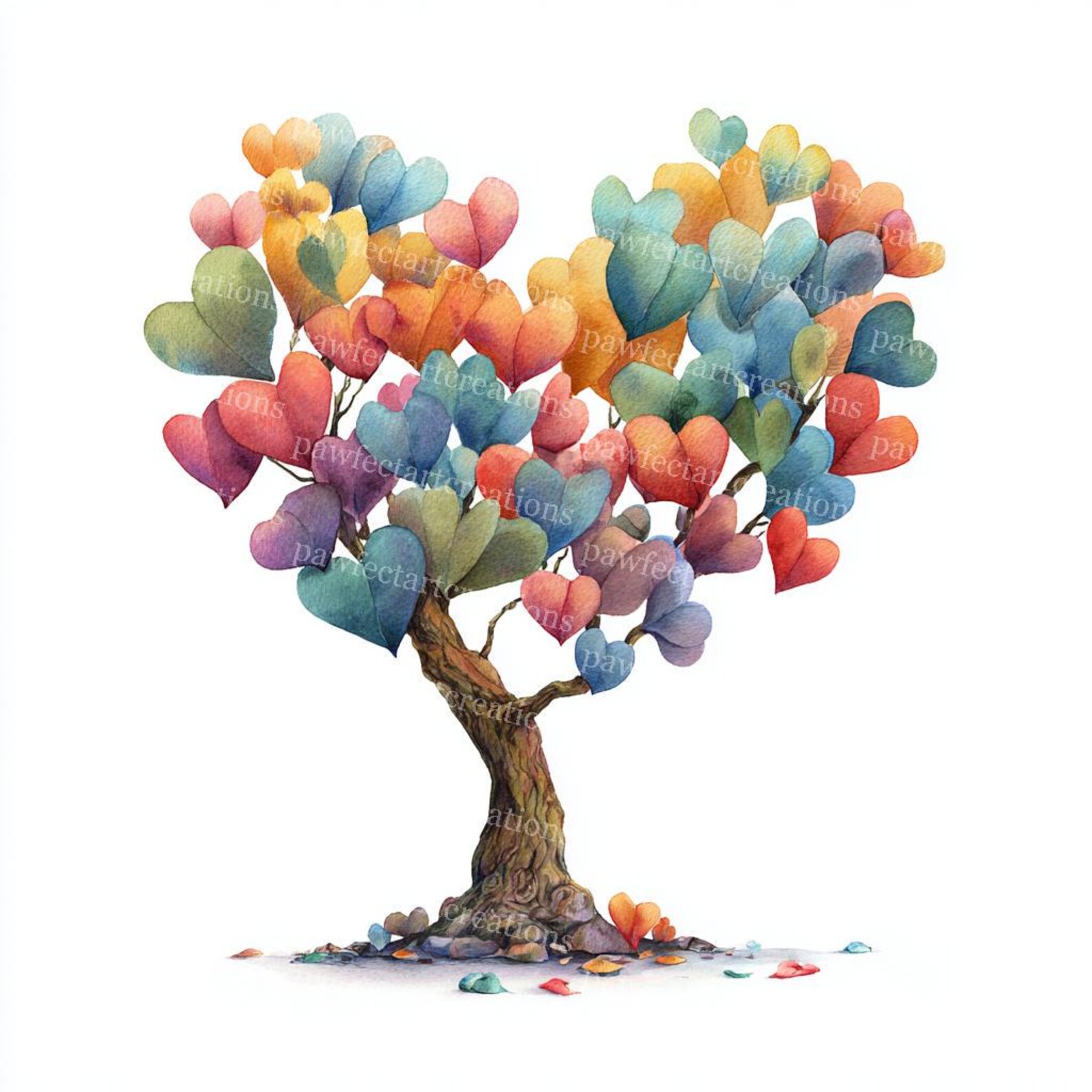 26 Valentine Day Heart Tree Clipart, Love Hearts Tree, Valentine ...