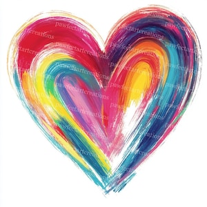 10 Valentine's Day Heart Clipart, Colorful Heart, Love Heart,rainbow ...