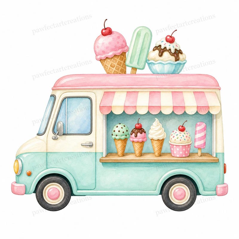 Ice Cream Sundae Clip Art - Etsy