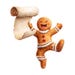22 Gingerbread Holding Scroll Clipart, Cute Gingerbread, Christmas Art ...