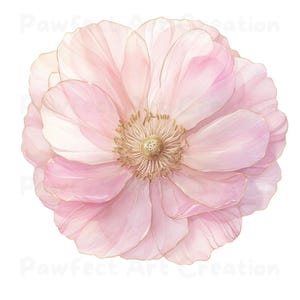 15 Abstract Flowers Clipart, Pink Purple Gold Flower, Flowers Print ...