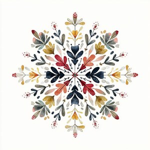 28 Scandinavian Folk Art Snowflake Clipart, Cute Christmas, Printable ...