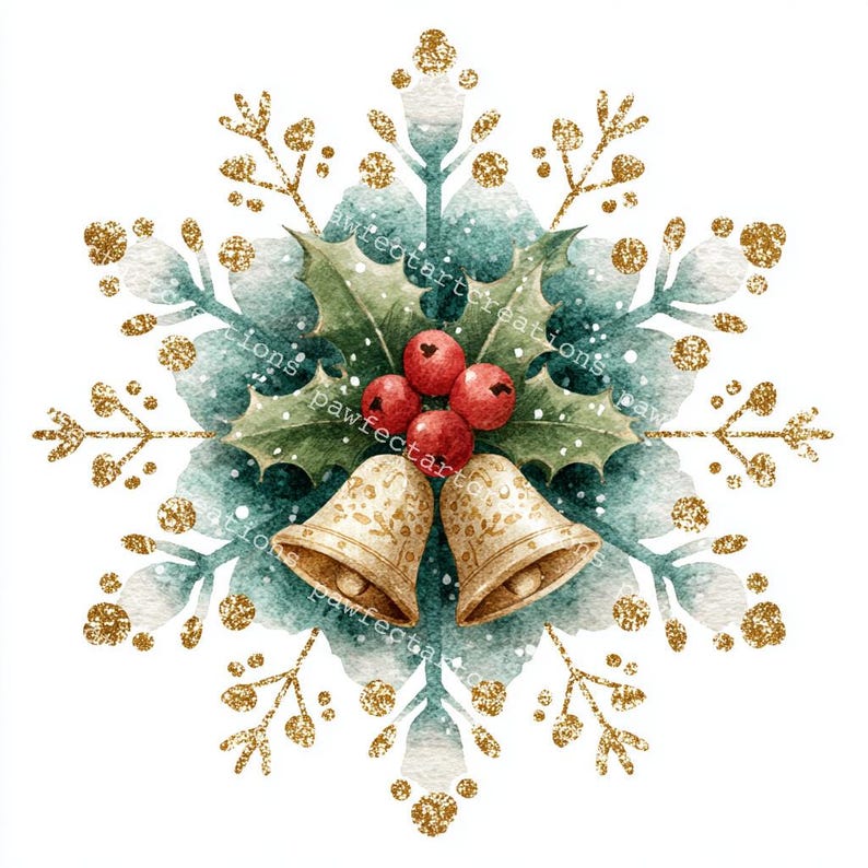 18 Christmas Snowflake Clipart, Winter Art, Xmas Snowflake, Christmas ...