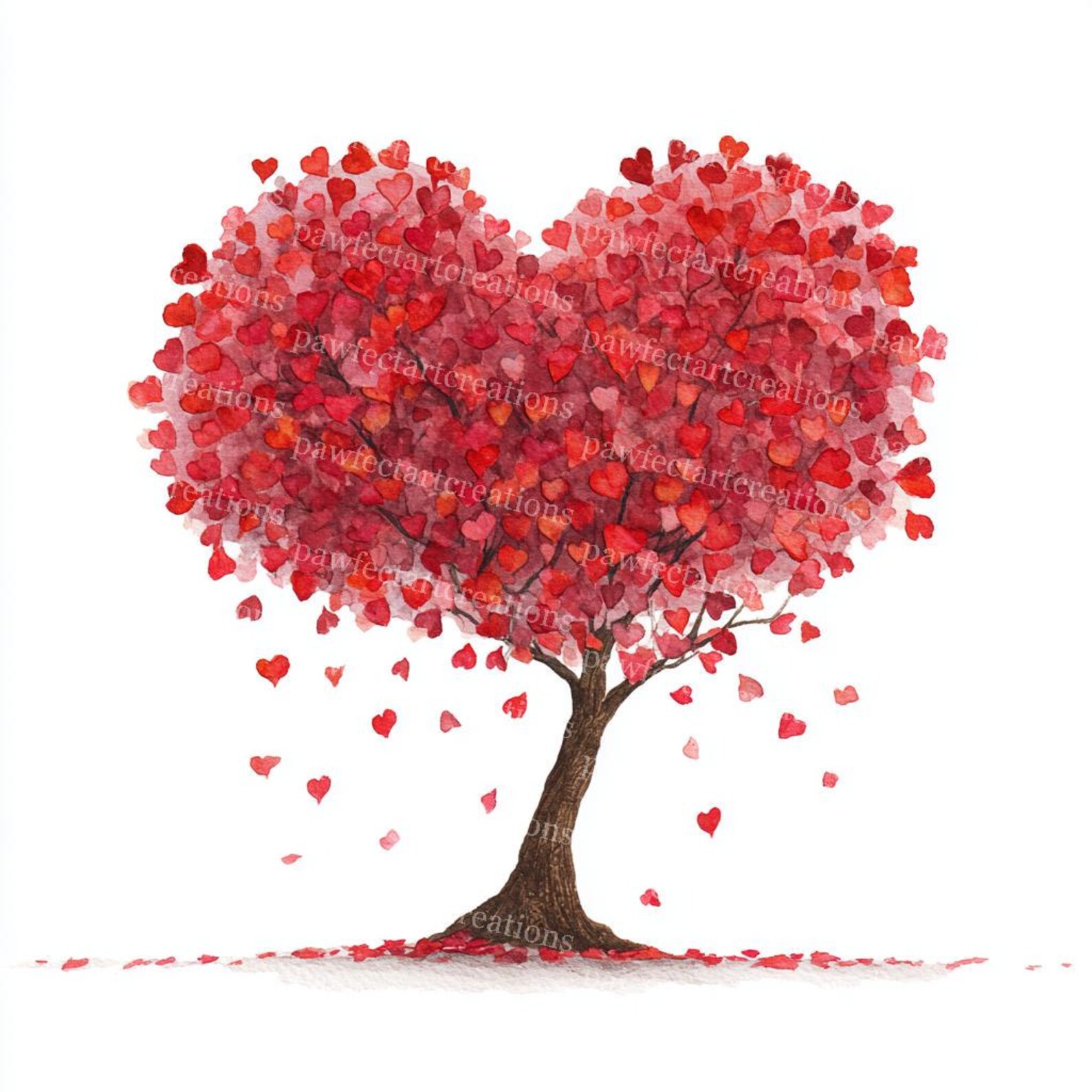 26 Valentine Day Heart Tree Clipart, Love Hearts Tree, Valentine ...