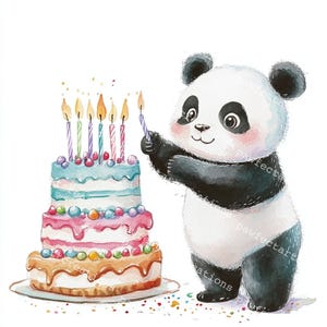 10 Cute Panda With Birthday Cake Clipart, Cartoon Panda Clipart ...