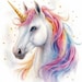 Rainbow Unicorn Watercolor Clipart: Fantasy Art Jpgs (digital Download ...