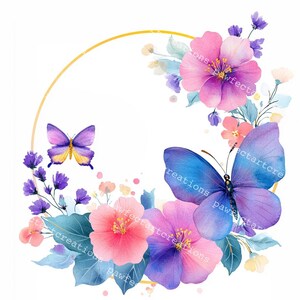 23 Spring Floral Frames Clipart, Spring Flower Borders,wildflower Frame ...