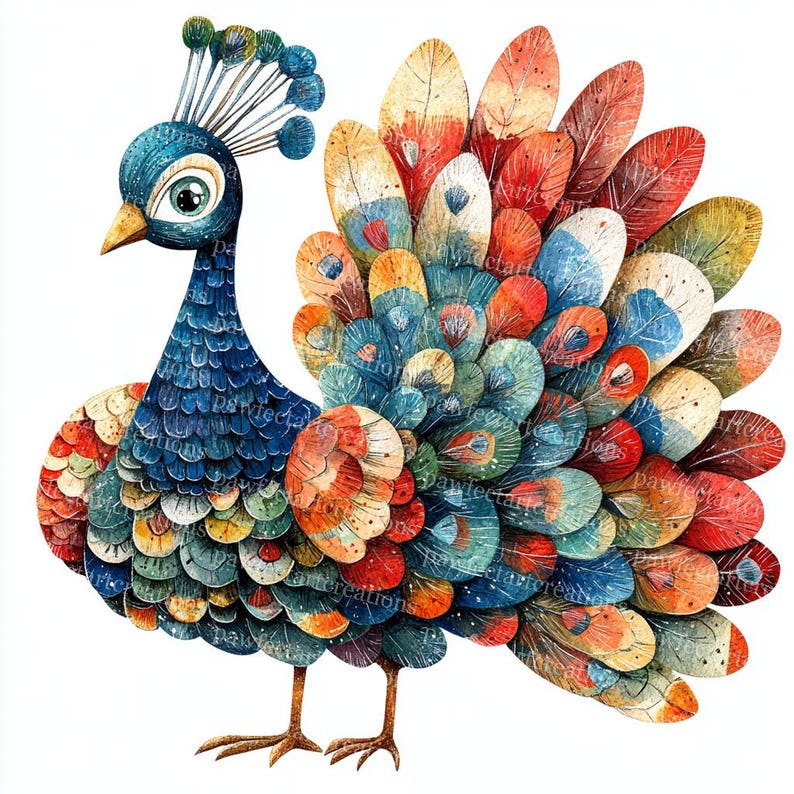 folk-art-peacock-clipart-watercolor-decorative-peacock-images-digital