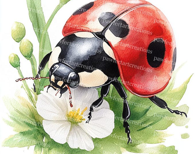 16 Floral Ladybug Clipart, Cute Lady Bug, Spring Art, Printable ...