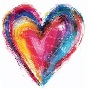 10 Valentine's Day Heart Clipart, Colorful Heart, Love Heart,rainbow ...