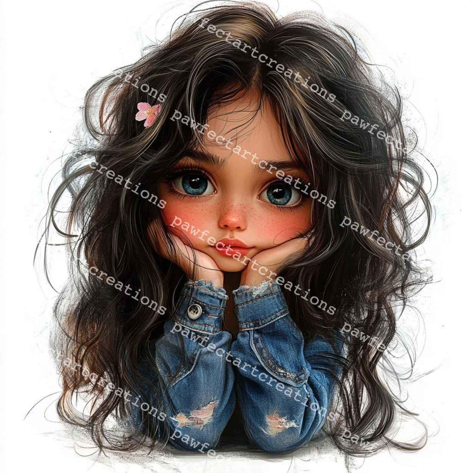 15 Cute Quirky Girls Clipart, Funny Girl, Printable Watercolor, High ...