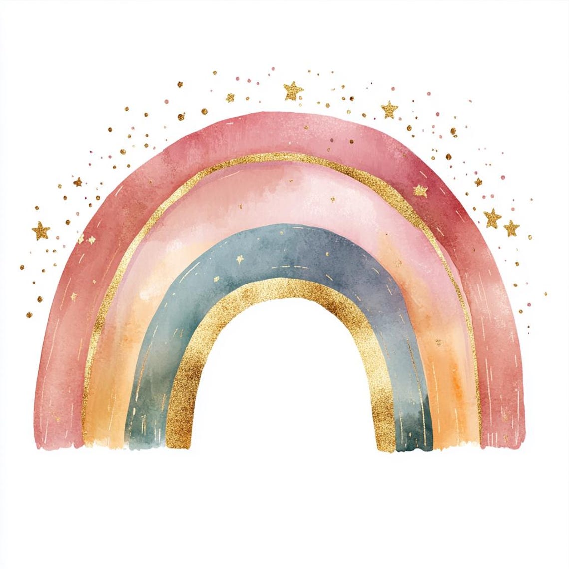 22 Boho Pastel Rainbow Clipart: Watercolor Floral Art (digital Download ...