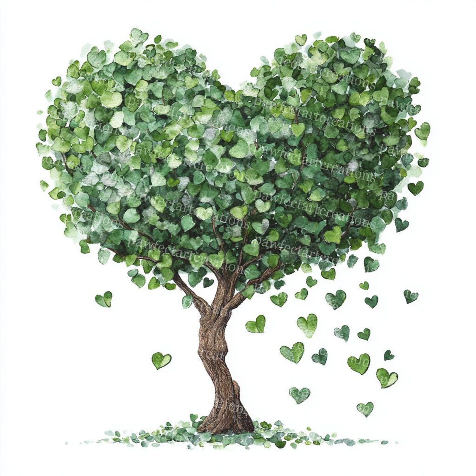 26 Valentine Day Heart Tree Clipart, Love Hearts Tree, Valentine ...