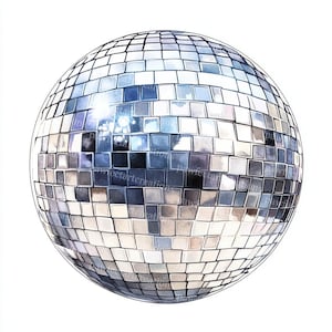 18 Disco Balls Clipart, Retro Party Invite, Silver Disco Balls ...