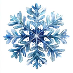 Watercolor Snowflake Clipart: Winter Craft Graphics (digital Download ...