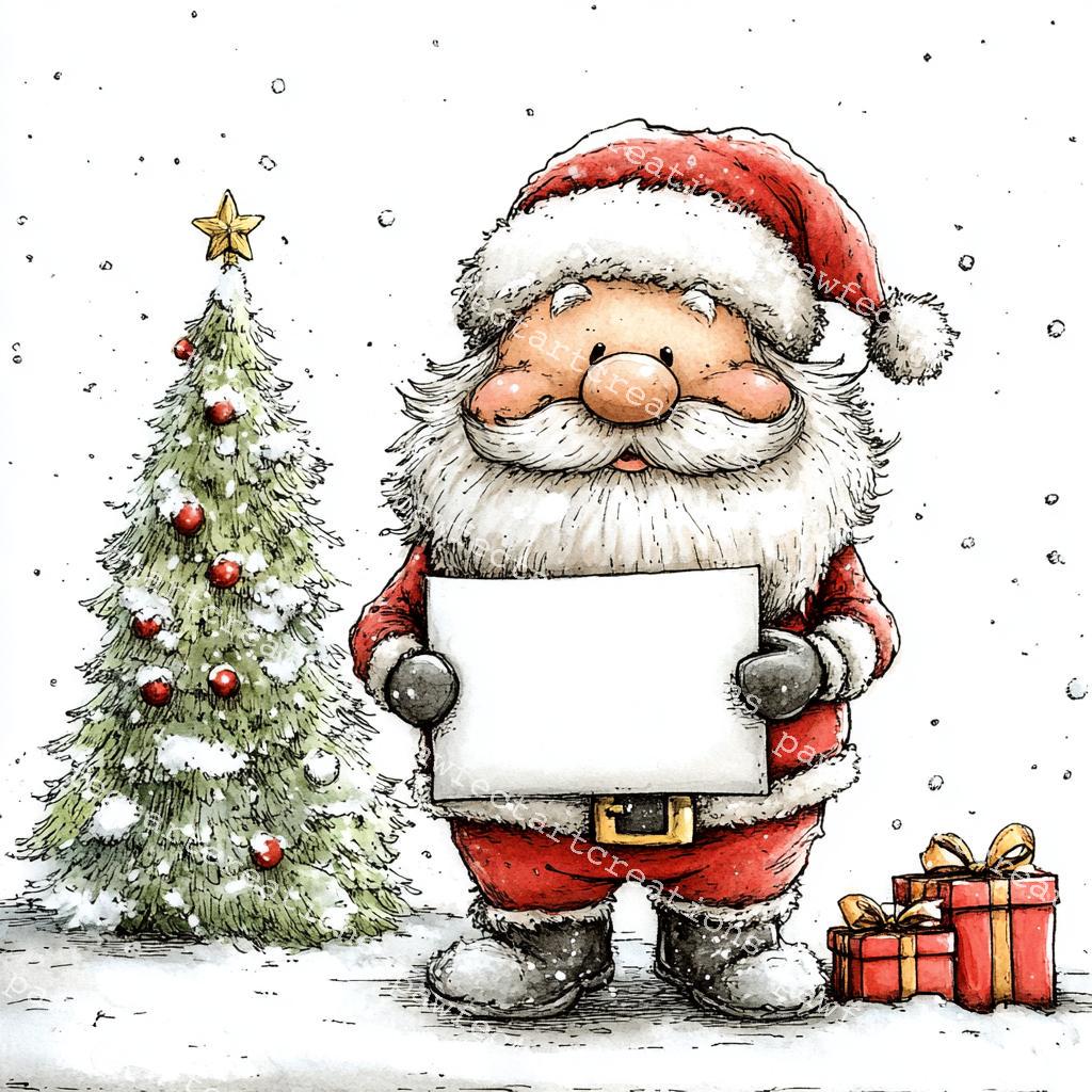 20 Quirky Santa Clipart, Funny Santa, Christmas Cards, Printable ...