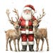 10 Santa With Deer Clipart, Christmas Card, Reindeer, Printable ...