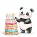 10 Cute Panda With Birthday Cake Clipart, Cartoon Panda Clipart ...