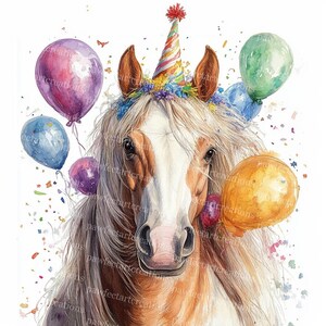 18 Funny Horse Birthday Clipart, Farm Animals Clipart, Quirky Horse ...