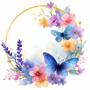 23 Spring Floral Frames Clipart, Spring Flower Borders,wildflower Frame ...