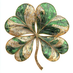 St. Patrick's Day Shamrock Clipart: Watercolor Four Leaf Clover ...