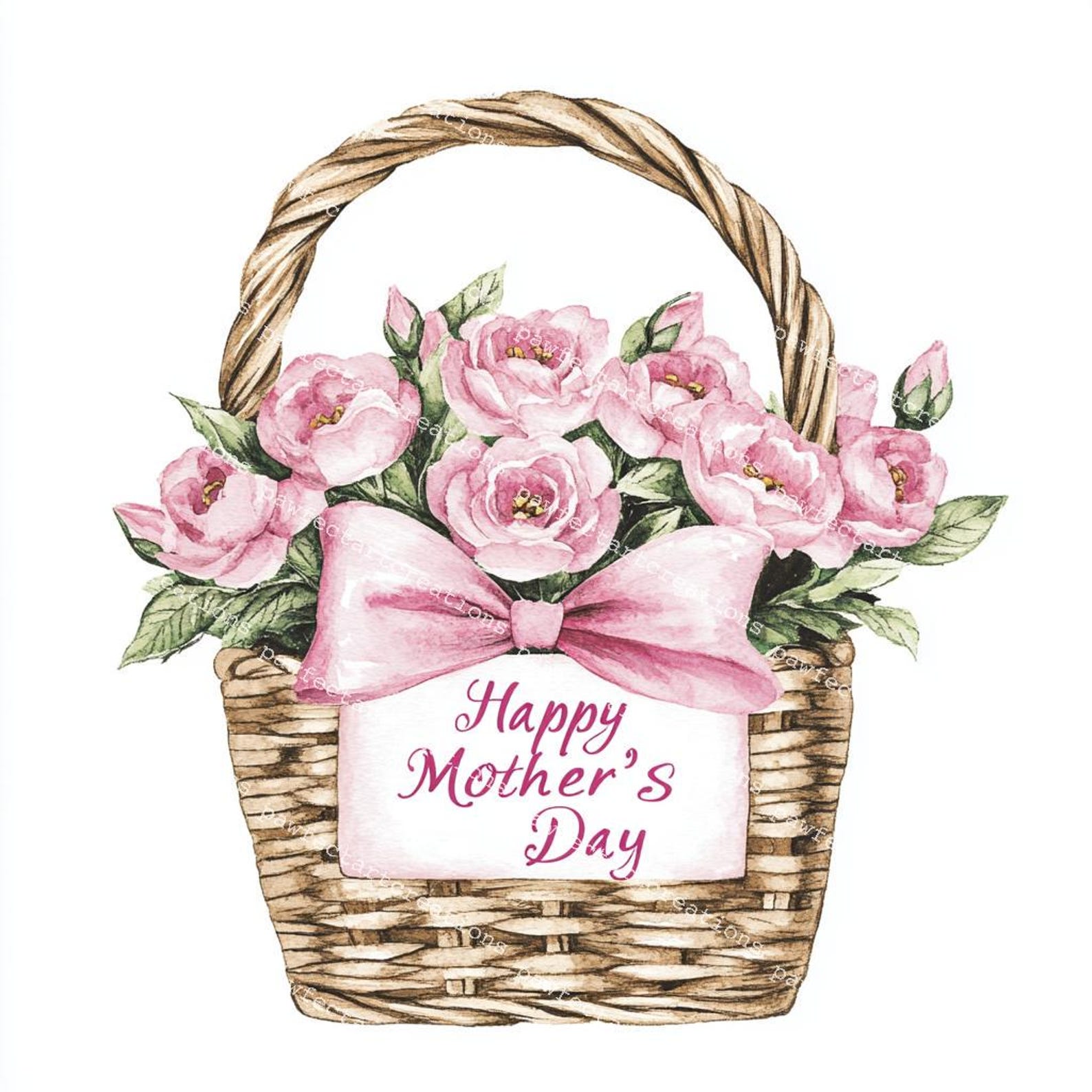 10 Happy Mothers Day Flower Clipart, Mother's Day Sublimation,printable ...