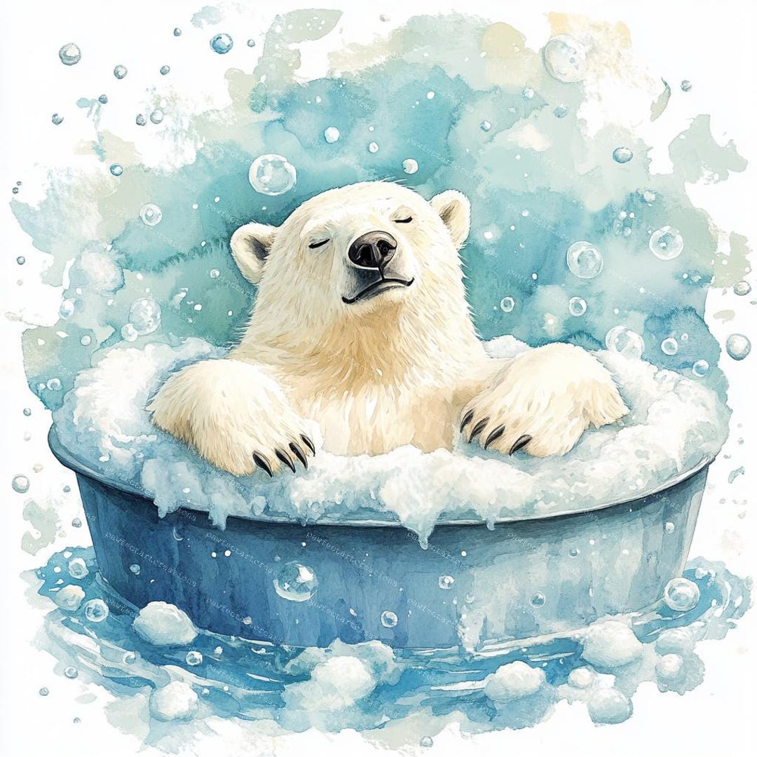 10 Cute Polar Bear Clipart,funny Polar Bear, Yoga Bear,printable ...