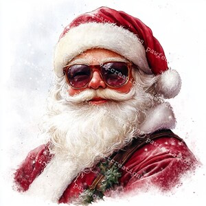 Watercolor Santa Claus Clipart: Christmas Card Art, Junk Journal (JPG ...