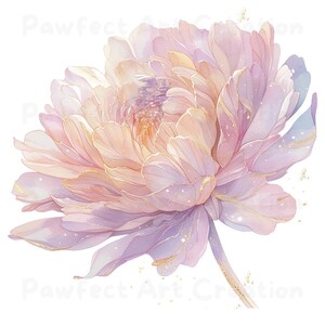 15 Abstract Flowers Clipart, Pink Purple Gold Flower, Flowers Print ...