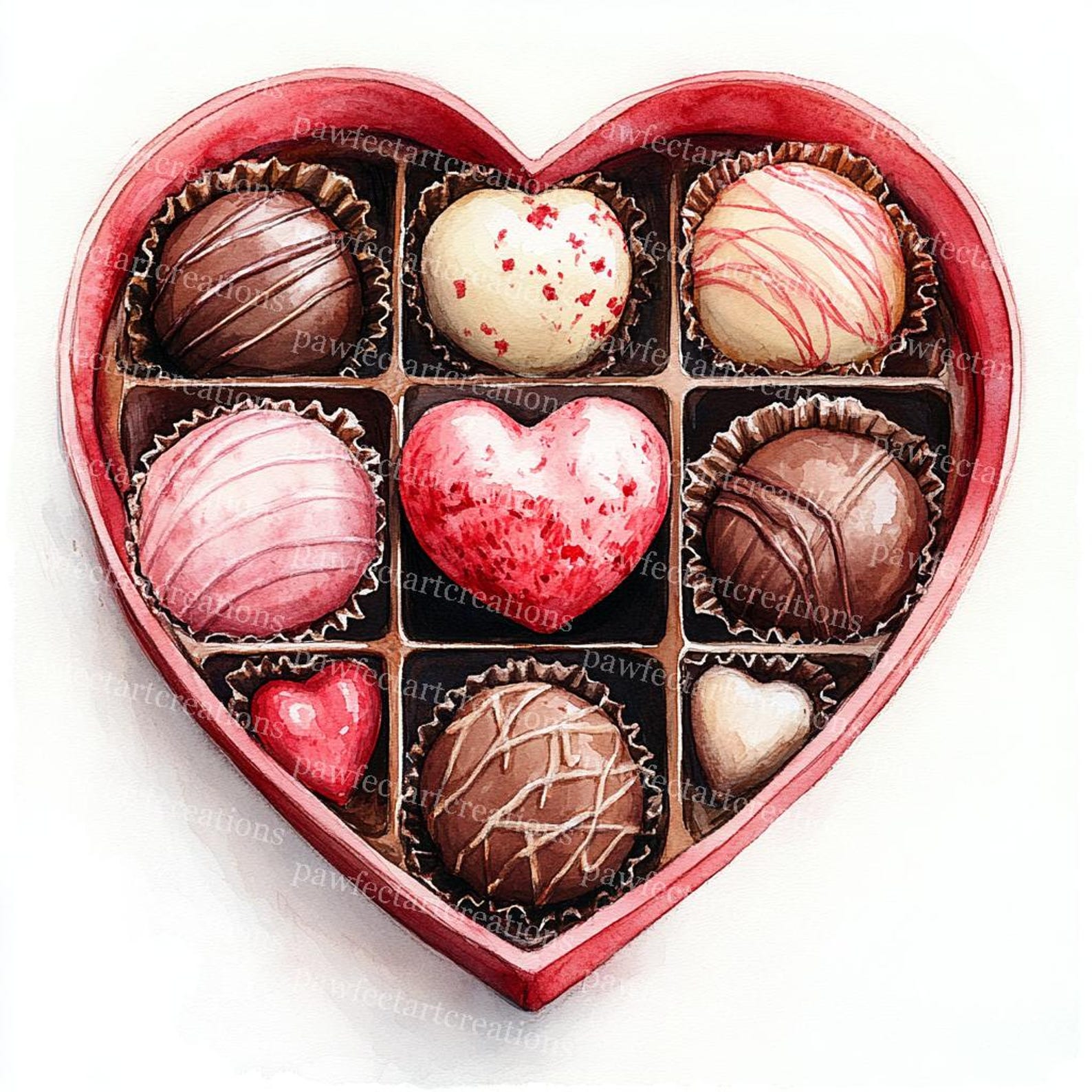 12 Valentine’s Day Chocolate Box Clipart, Candy Box, Printable ...