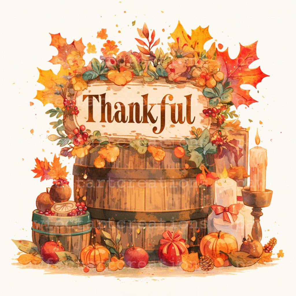 Fall Thanksgiving Clipart: Watercolor Autumn Harvest (digital Download ...