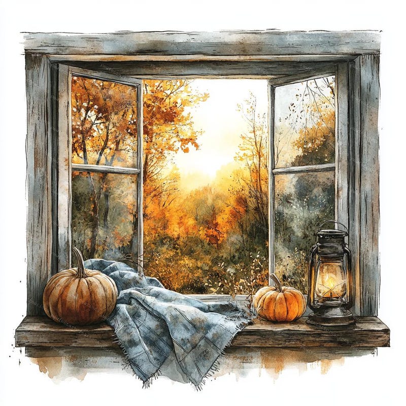 Fall Window Art - Etsy