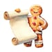 22 Gingerbread Holding Scroll Clipart, Cute Gingerbread, Christmas Art ...