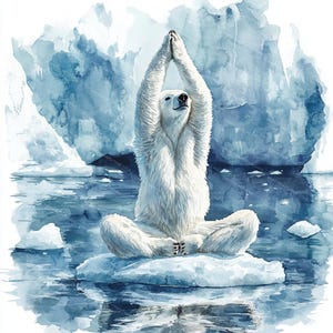 10 Polar Bear Clipart, Cool Polar Bear,yoga Bear,cute Bear, Printable ...