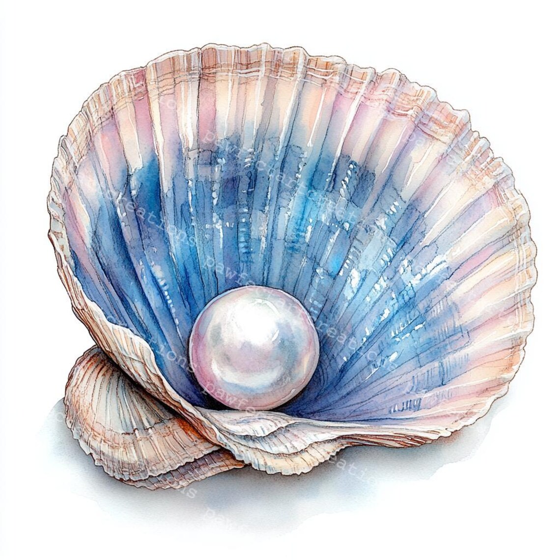 10 Clam Shell With Pearl Clipart, Sea Shell With Pearl Clipart ...