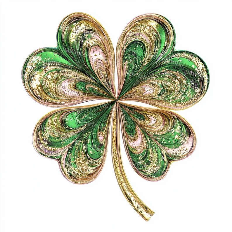St. Patrick's Day Shamrock Clipart: Watercolor Four Leaf Clover ...