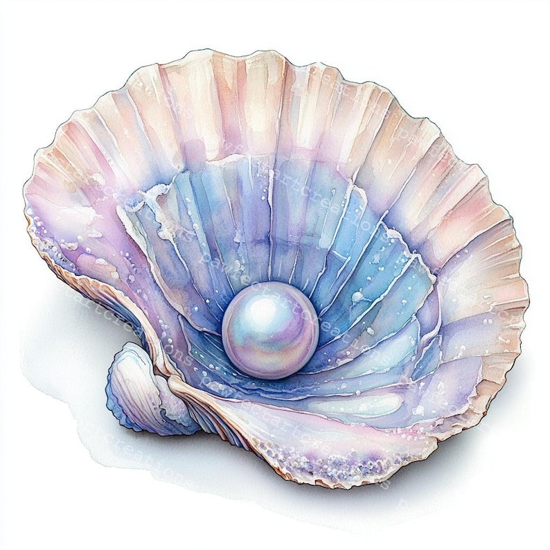 10 Clam Shell With Pearl Clipart, Sea Shell With Pearl Clipart ...