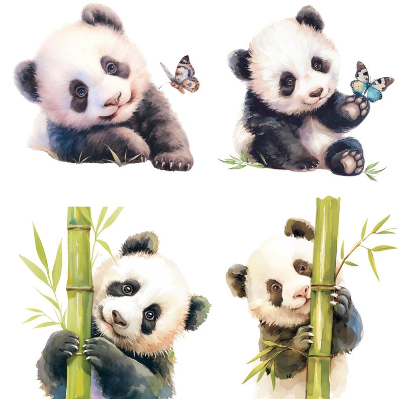 18 Baby Panda Clipart, Cute Panda, Baby Panda, Printable Watercolor ...