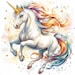 Rainbow Unicorn Watercolor Clipart: Fantasy Art Jpgs (digital Download ...