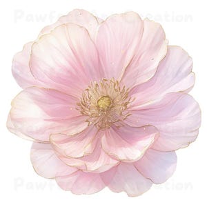 15 Abstract Flowers Clipart, Pink Purple Gold Flower, Flowers Print ...