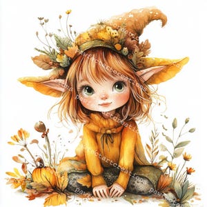 10 Autumn Elf Clipart, Fall Elf, Cute Elf, Fall Scrapbooking,printable ...