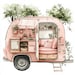 10 Pink Cozy Camping Trailer Clipart, Retro Camping Trailer, Printable ...