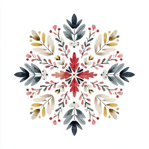 28 Scandinavian Folk Art Snowflake Clipart, Cute Christmas, Printable ...