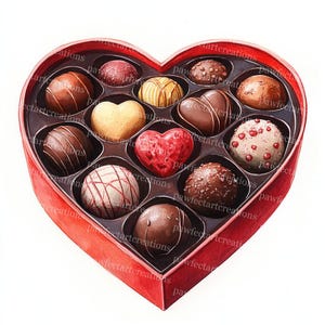 12 Valentine’s Day Chocolate Box Clipart, Candy Box, Printable ...