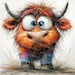 10 Quirky Highland Cow Clipart, Farm Animal Clipart, Funny Cow ...