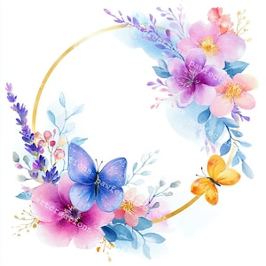 23 Spring Floral Frames Clipart, Spring Flower Borders,wildflower Frame ...