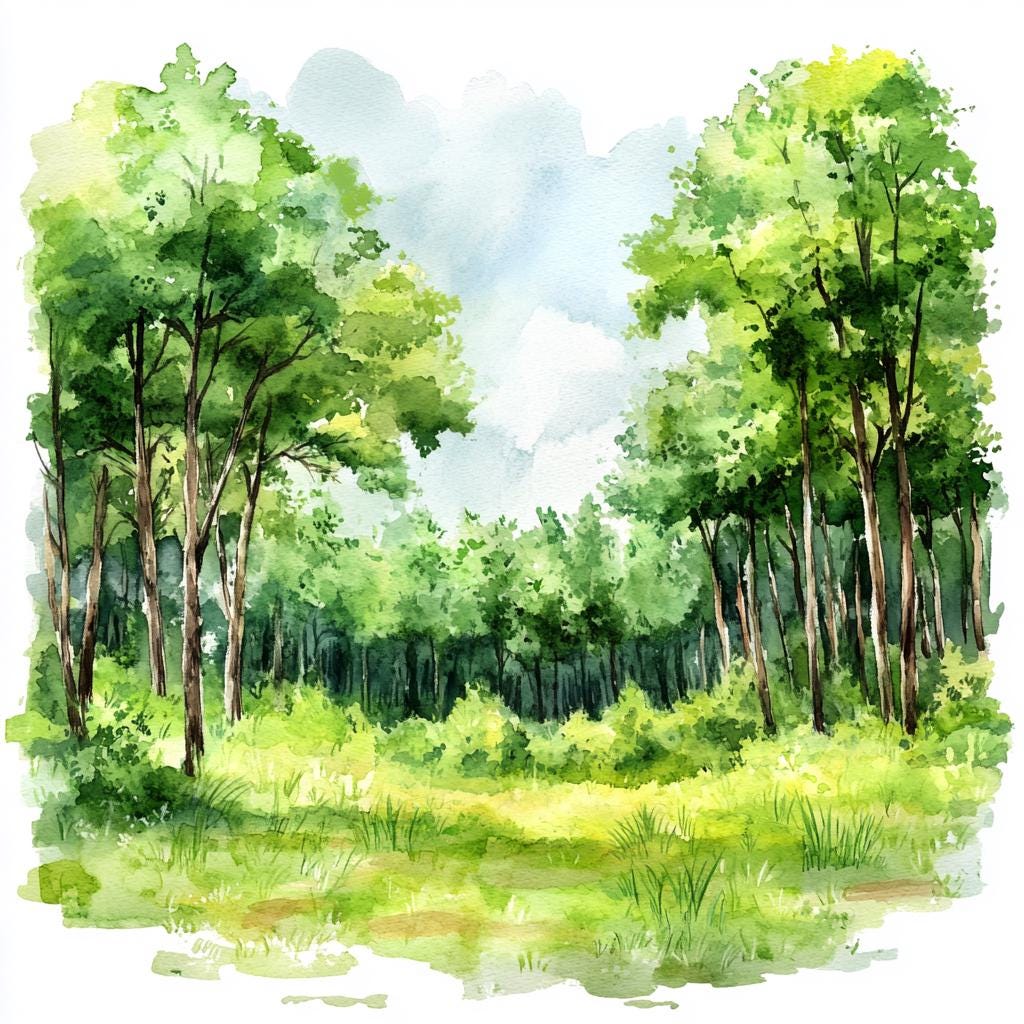 15 Spring Forest Clipart, Spring Woodland, Nature Clipart, Printable ...