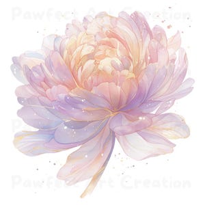 15 Abstract Flowers Clipart, Pink Purple Gold Flower, Flowers Print ...